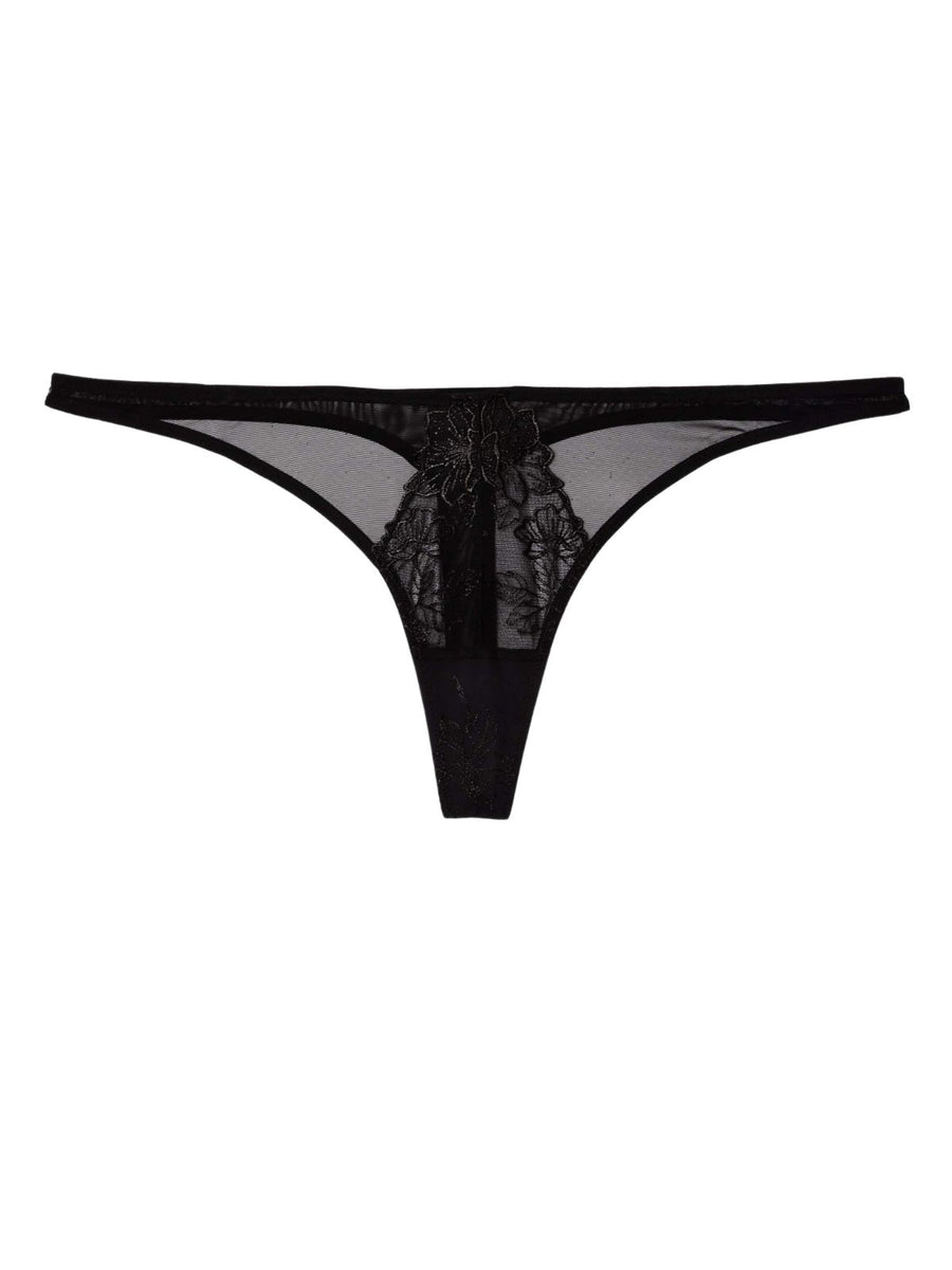 Marlowe Floral Embroidered Thong By Playful Promises Viennemilano